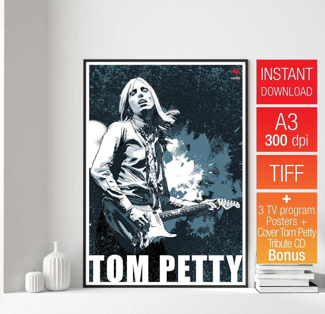 Tom Petty Digital Poster, A3, 1960s 1970s Music Print American Rock ...