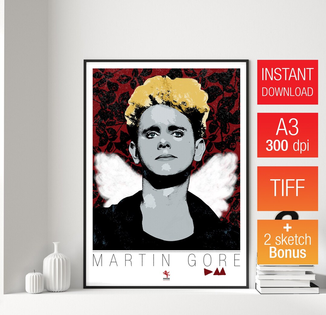 Martin Gore Art Print, Martin Gore Room Decor, A3, Digital, Martin Gore ...
