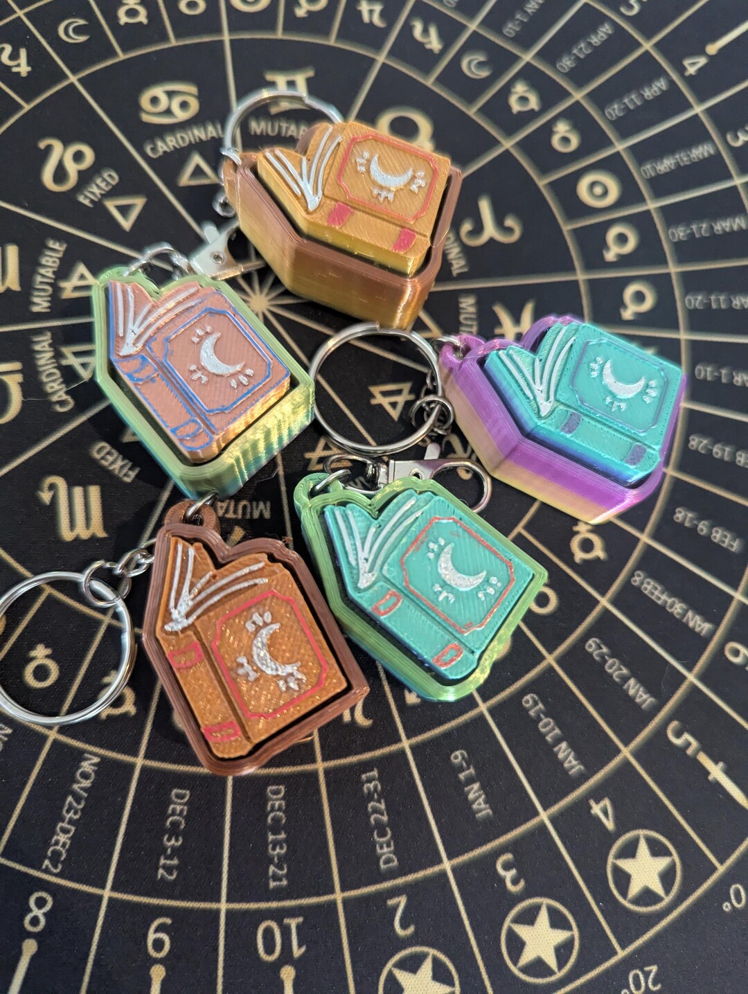 Colorful Magic Book Fidget Clicker Keychain | 3D Printed Fidget Clicker ...