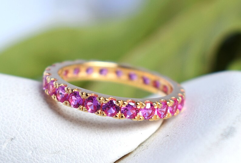 Eternity Birthstone Stacking Band Ring Family Personalized | Etsy