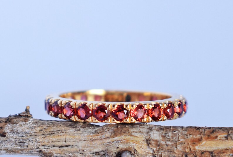 Eternity Birthstone Stacking Band Ring Family Personalized | Etsy