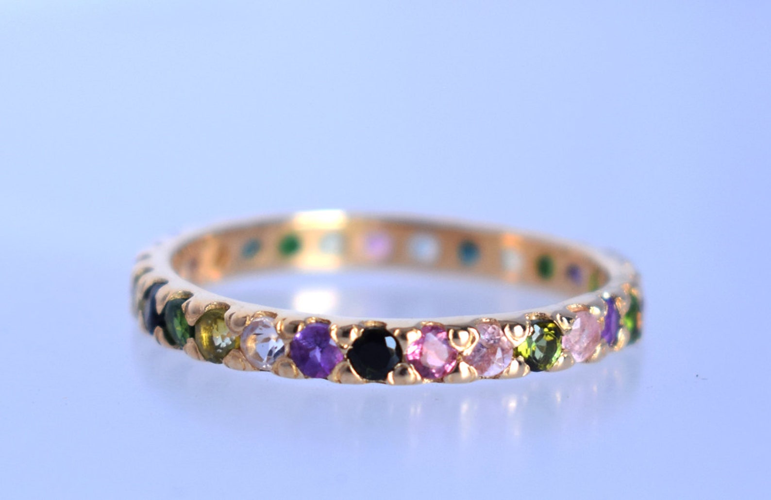 Eternity Birthstone Stacking Band Ring Family Personalized | Etsy