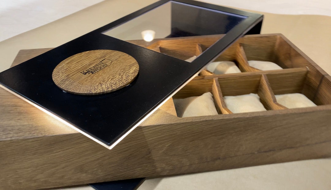 Design Watch Box for 6 Watches, Solid Oak, Unique - Etsy
