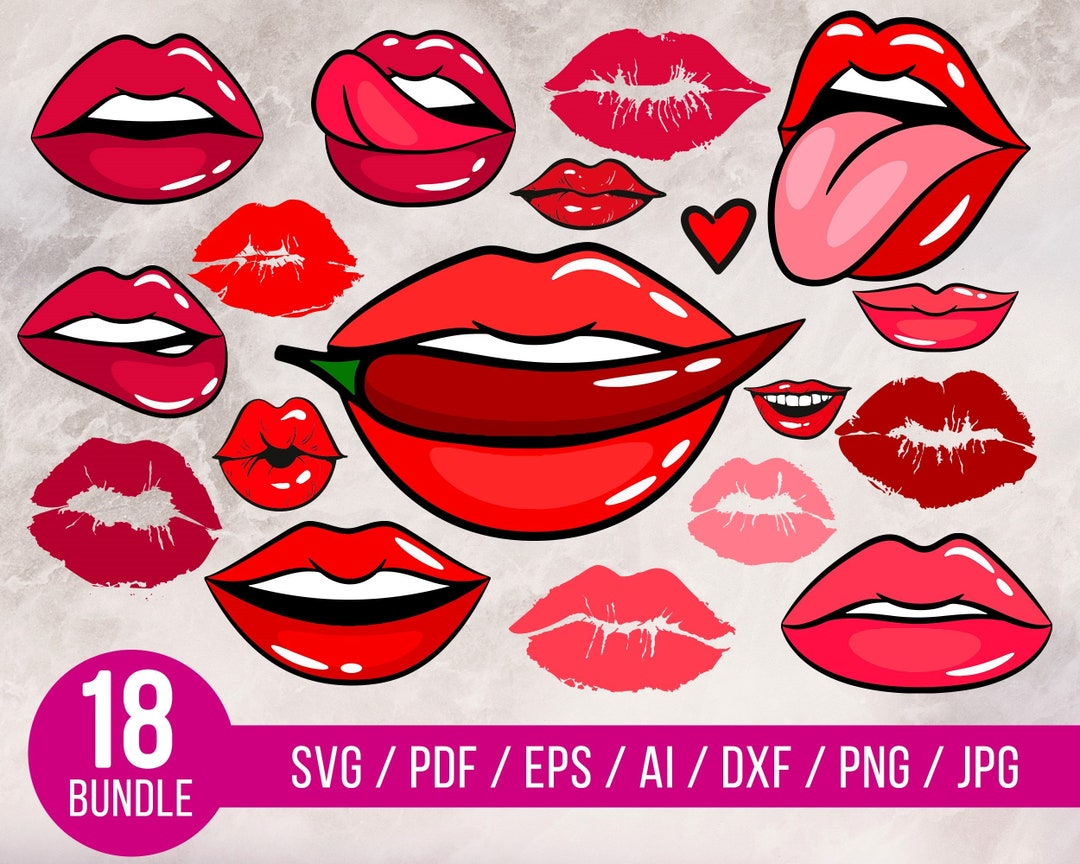 Lips Svg Red Lips Digital Files Svg Pepper Gift for Her SVG Party Print ...