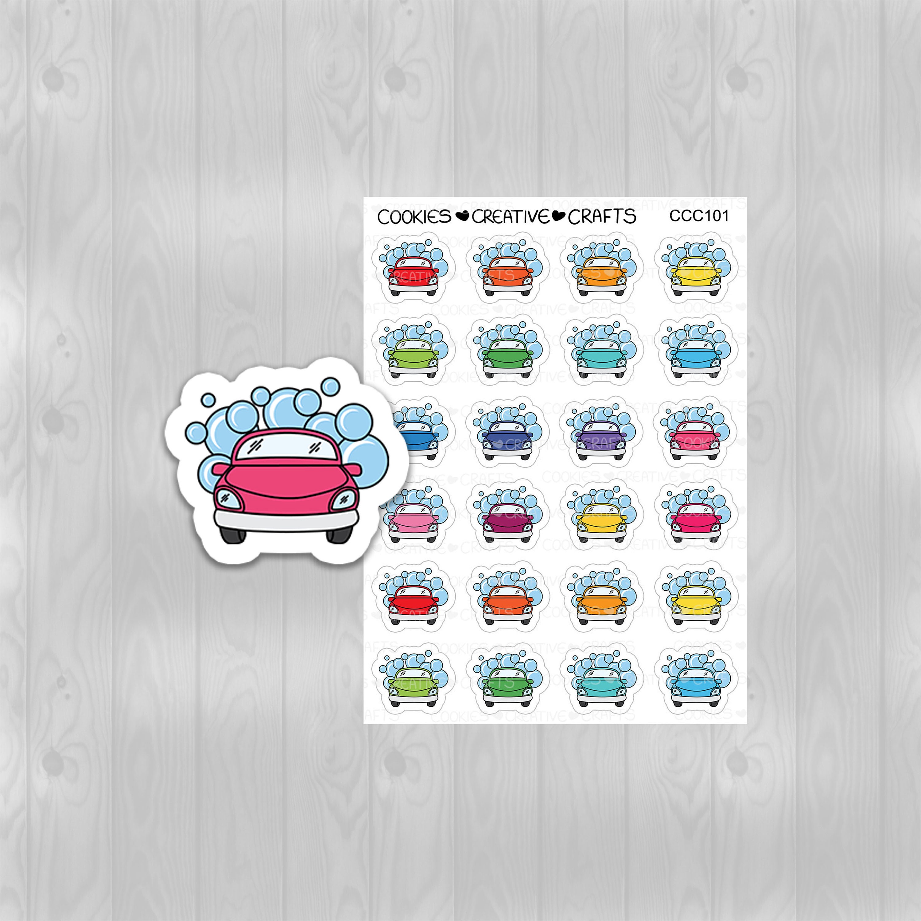 Bright Car Wash Planner Stickers Wash Car Polish Car Wax - Etsy UK