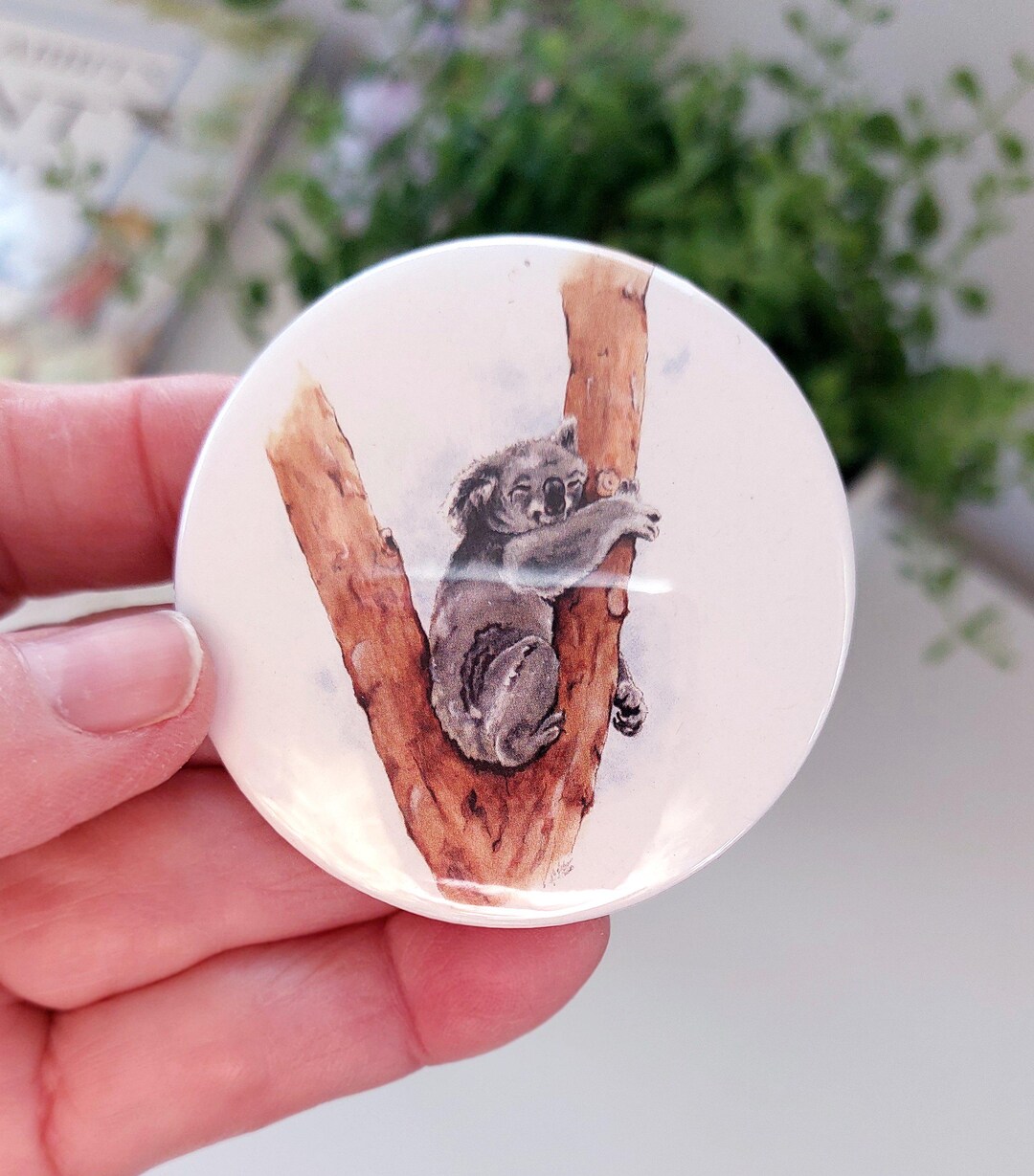 Cute Koala Pin Australian Native Animal Watercolour Art Aussie Fauna ...
