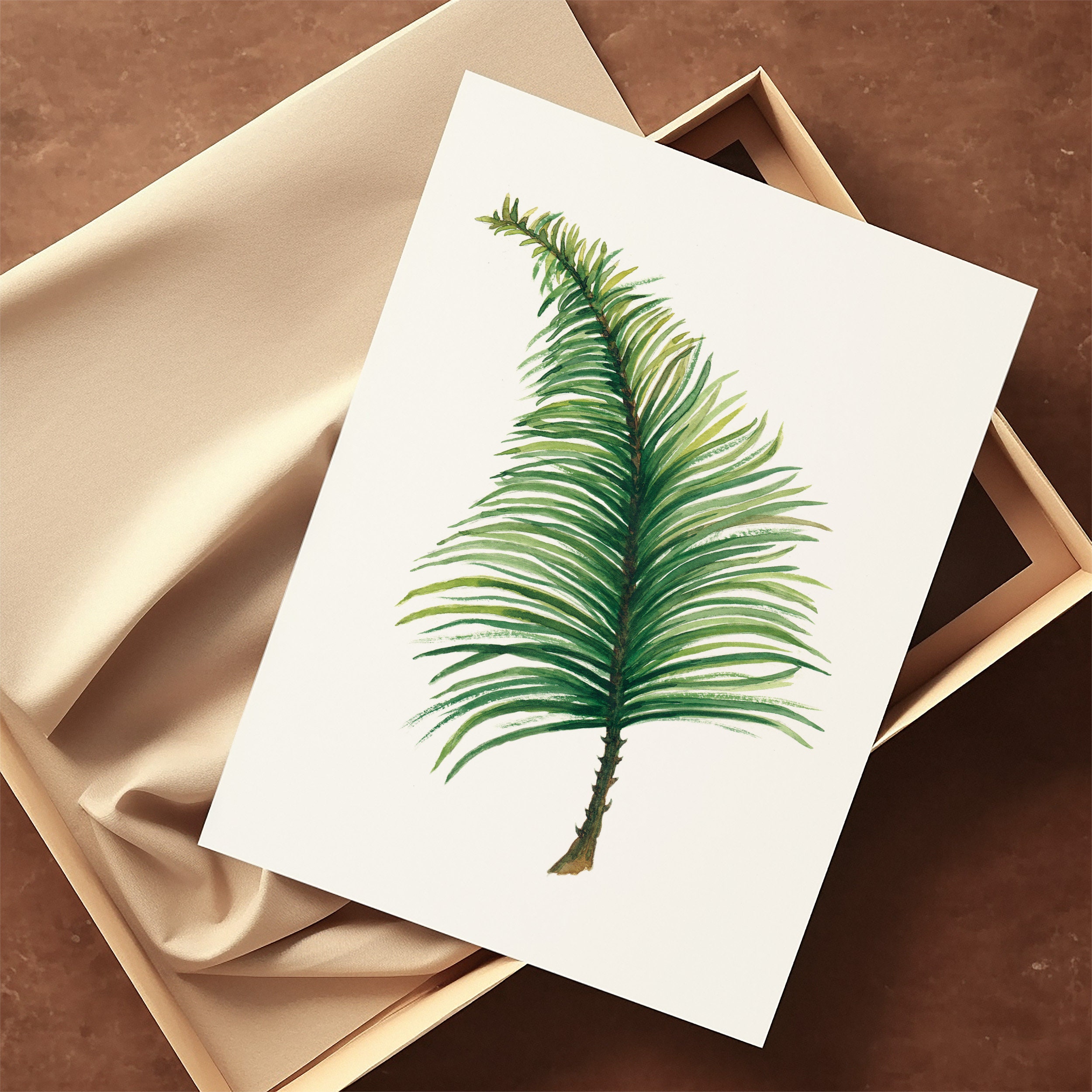 Palm Leaf Watercolour A4 Art Print, Botanical Wall Art, Giclee ...