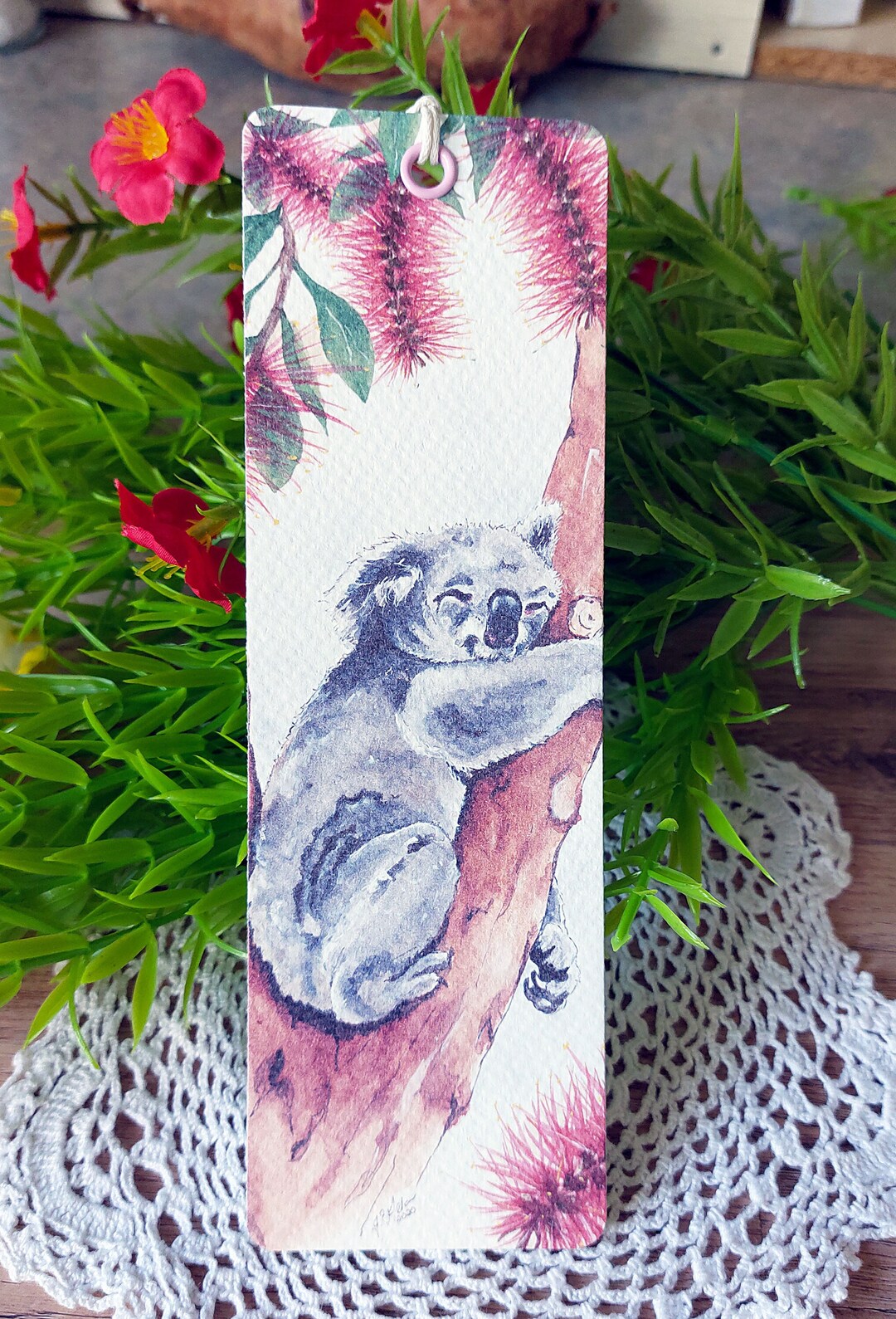 Koala Asleep in Gum Tree Artist Bookmark Australiana Native Fauna ...