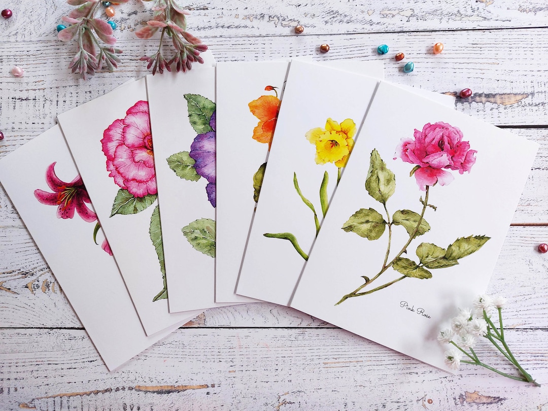 Floral Watercolour Artist Greeting Cards, Set of 4, 6 or Singles ...