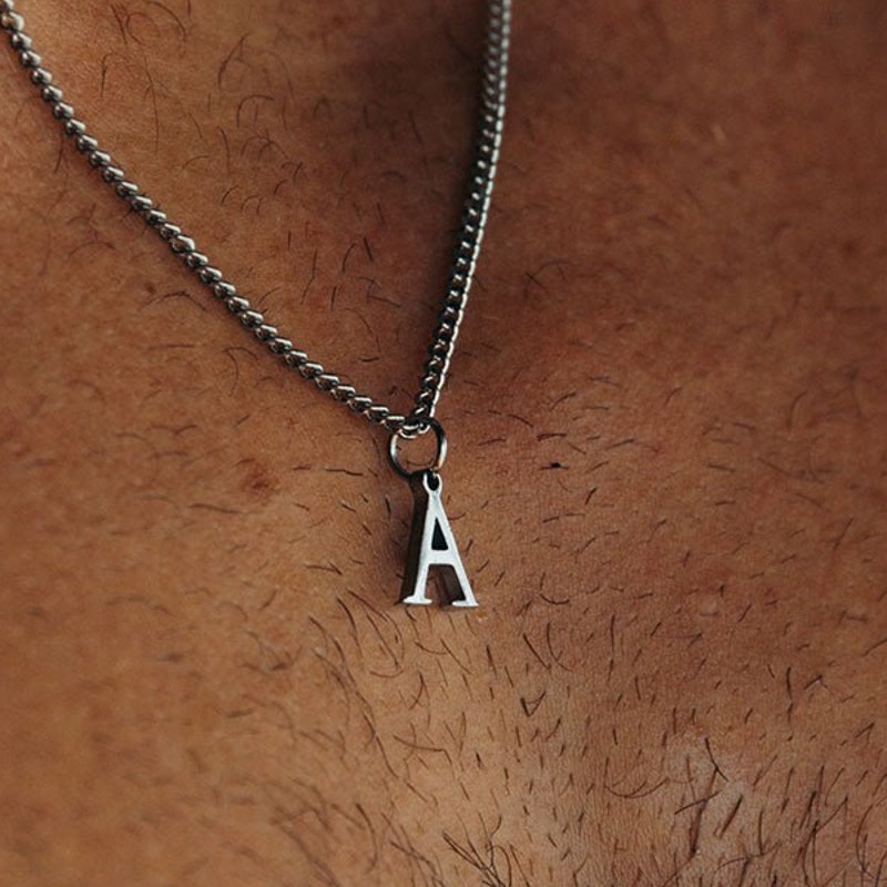 Letter Necklace for Men - Etsy
