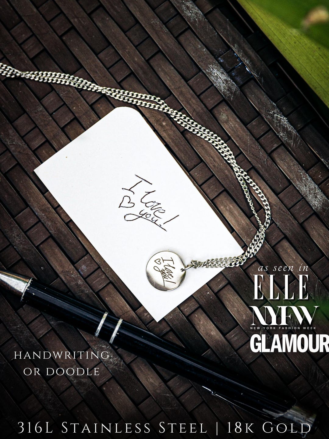 Custom ACTUAL HANDWRITING Necklace -jewelry With Loved Ones Signature ...