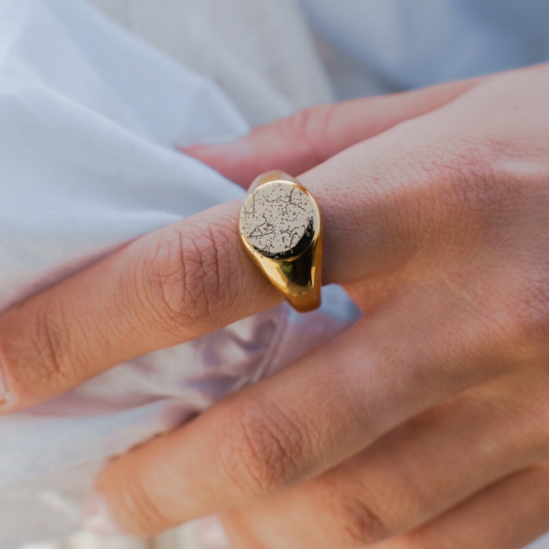 Custom Star Map Ring, Constellation Signet Ring, Personalized Birthday ...