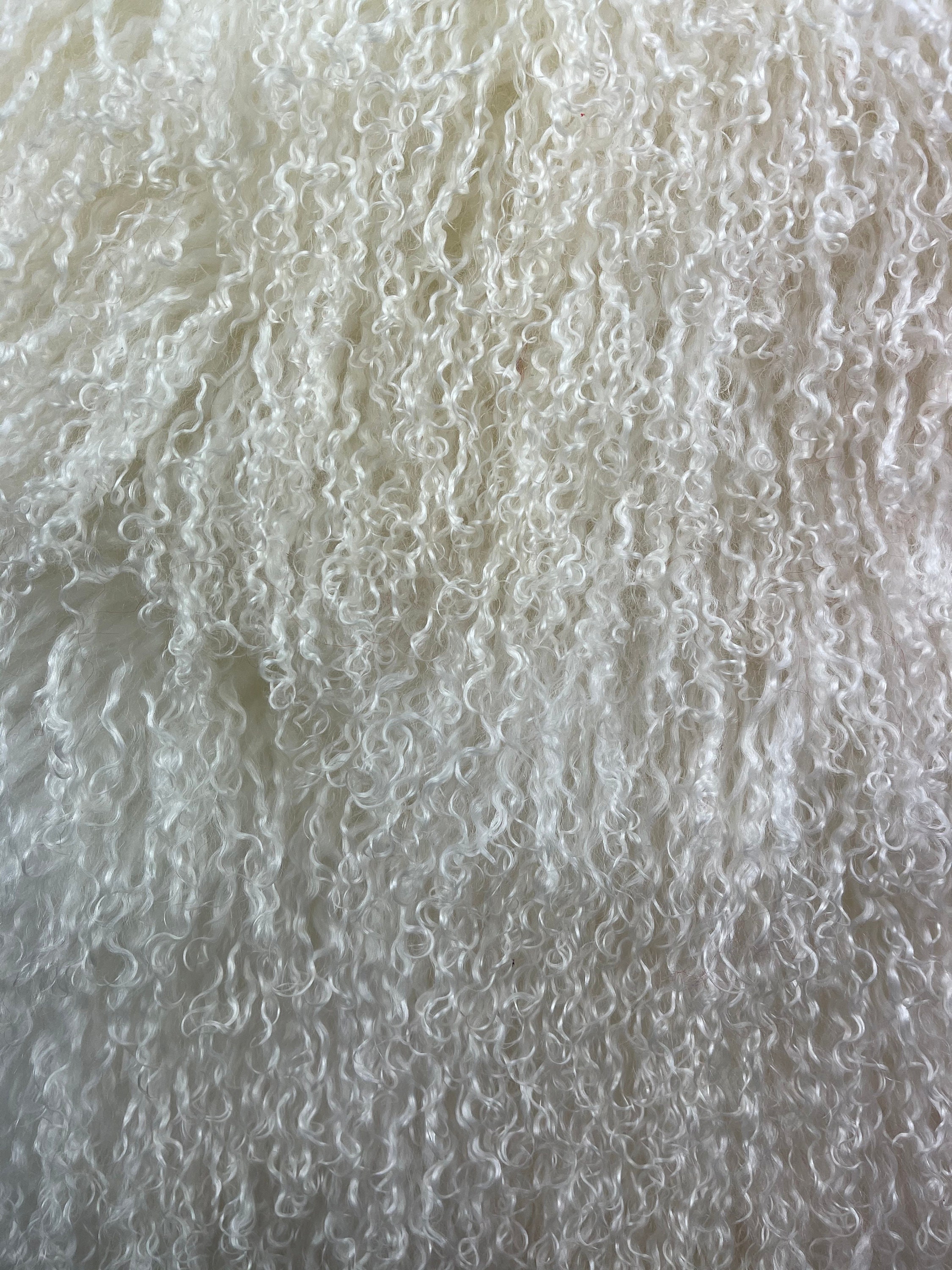 White Tibetan Curly Lamb Mongolian Soft Real Fur Doll Hair Reroot Wigs ...