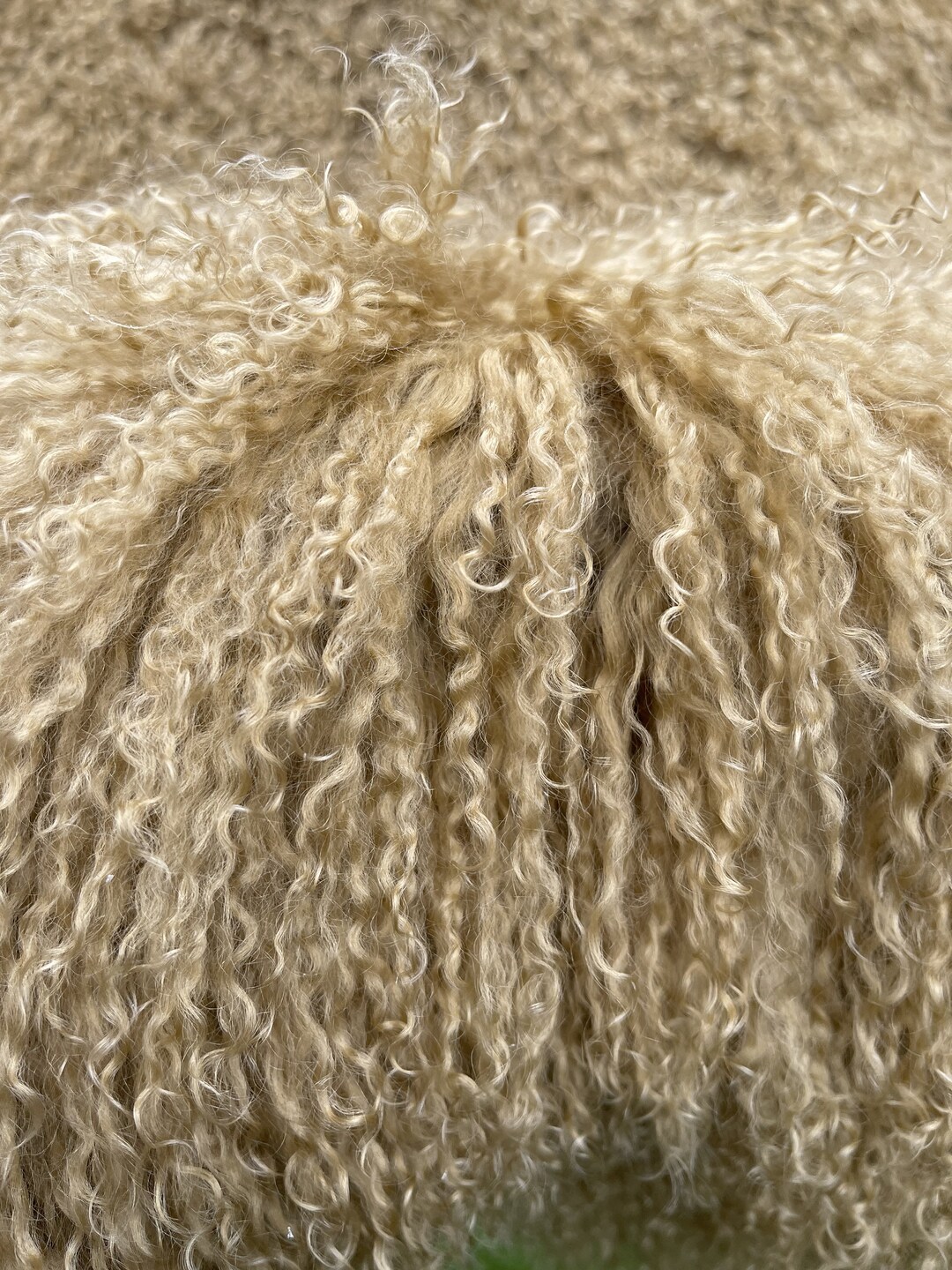 Wheat Blonde Tibetan Curly Lamb Mongolian Soft Real Fur Doll Hair ...