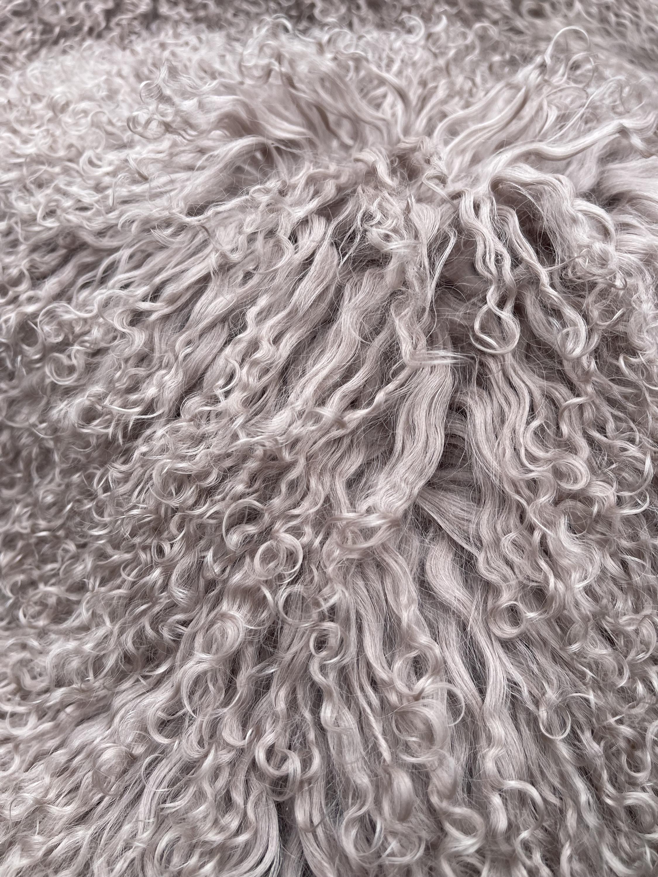 Greige Tibetan Curly Lamb Mongolian Soft Real Fur Doll Hair Reroot Wigs ...