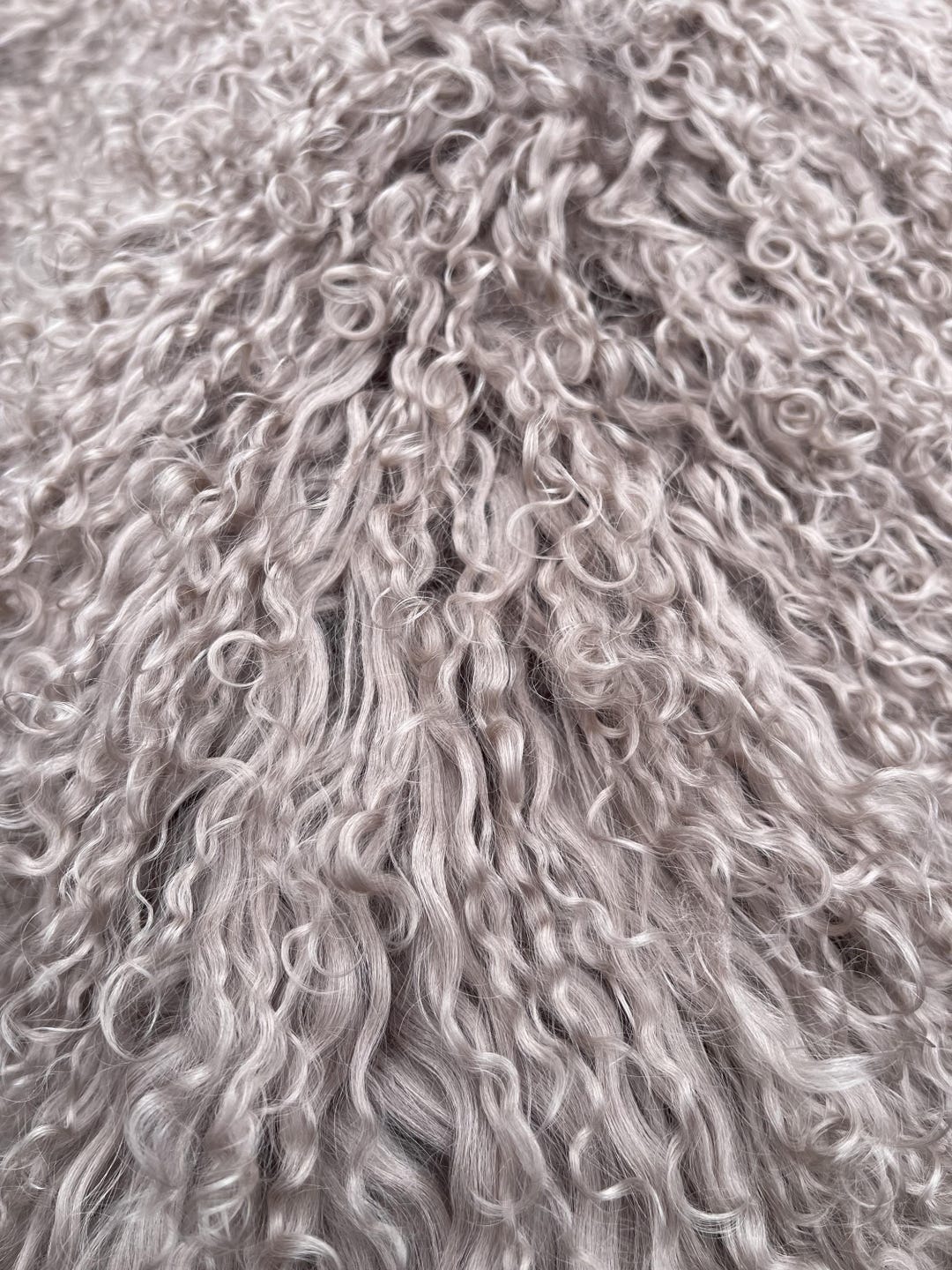 Greige Tibetan Curly Lamb Mongolian Soft Real Fur Doll Hair Reroot Wigs ...