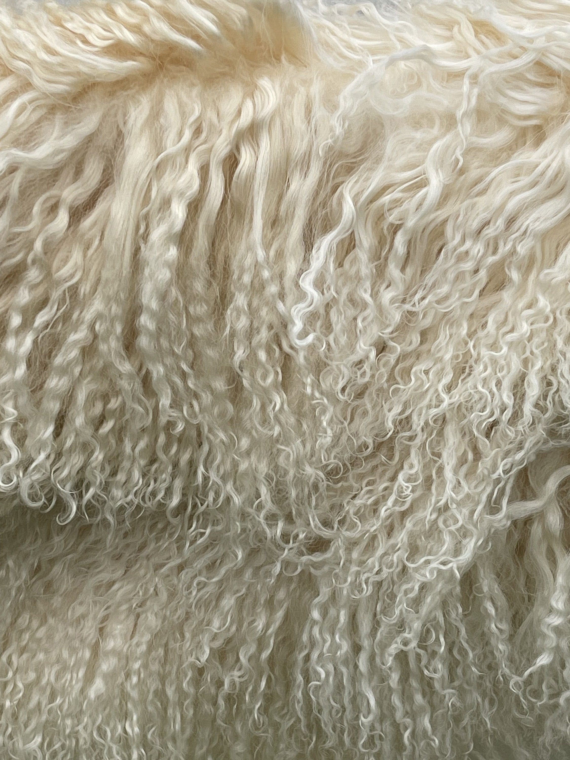 Light Blonde Tibetan Curly Lamb Mongolian Soft Real Fur Doll Hair ...