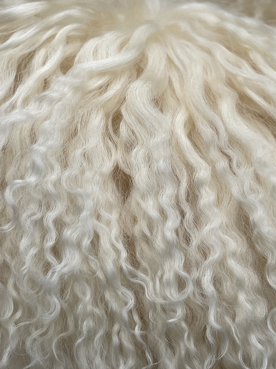 Light Blonde Tibetan Curly Lamb Mongolian Soft Real Fur Doll Hair ...