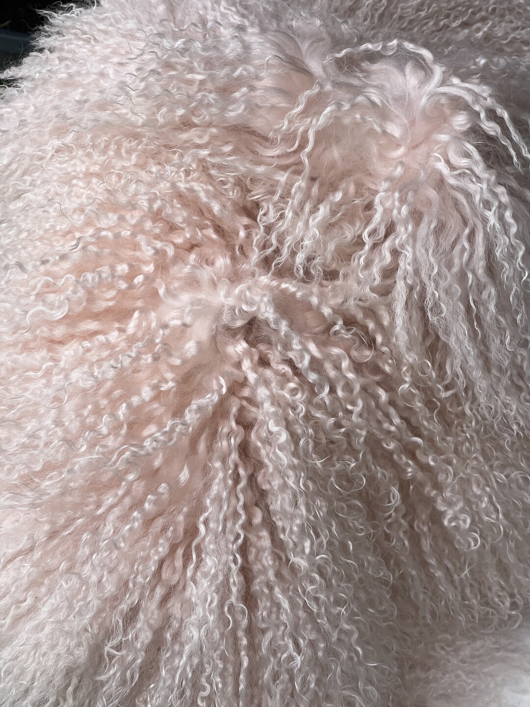 Pale Pink Tibetan Lamb Mongolian Soft Curly Real Fur Doll Hair - Etsy