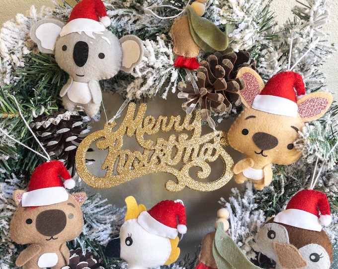Australian Animals Christmas Decorations, Tree Ornaments, Felt Animals ...