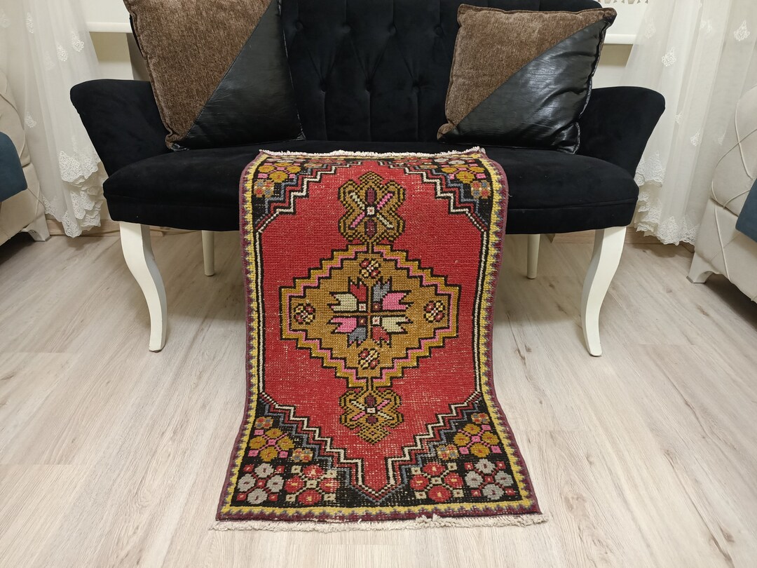 Vintage Turkish Red Rug 2x3 Mini Small Rug Wool JUTE - Etsy