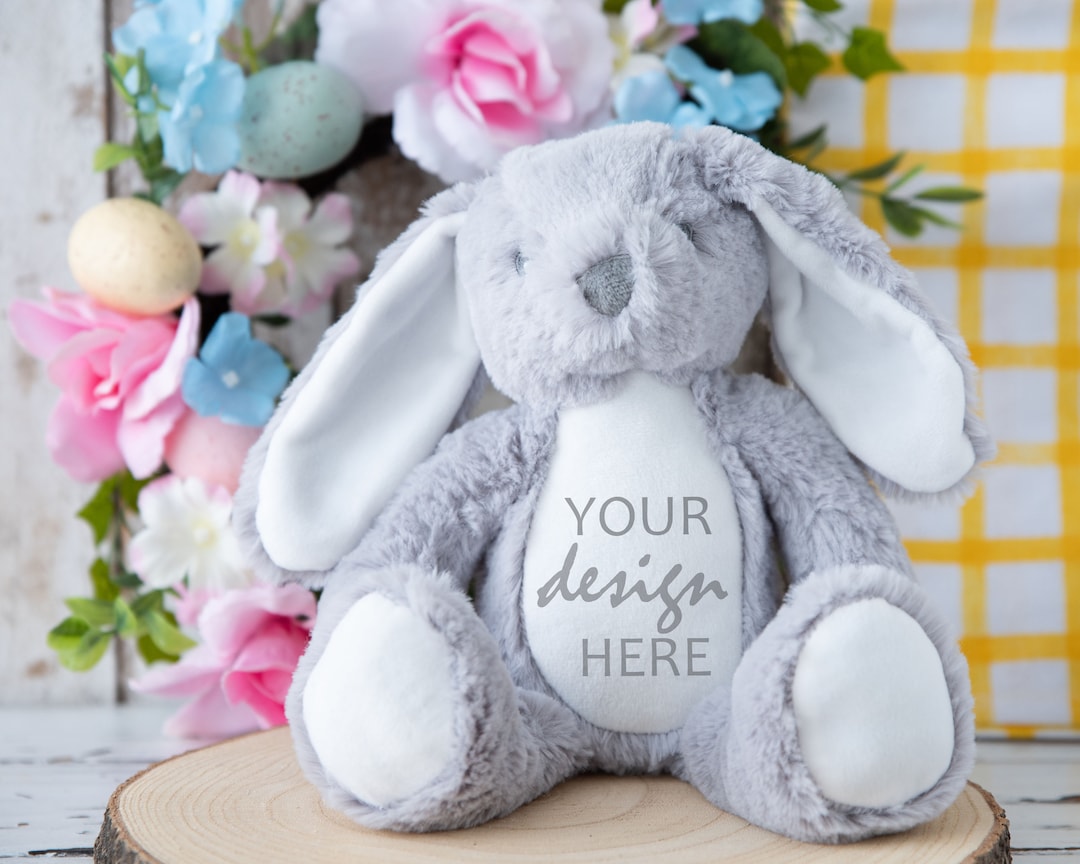 Newborn Mumbles Mockup Printme Bunny Plush Mockup Baby's First Easter ...