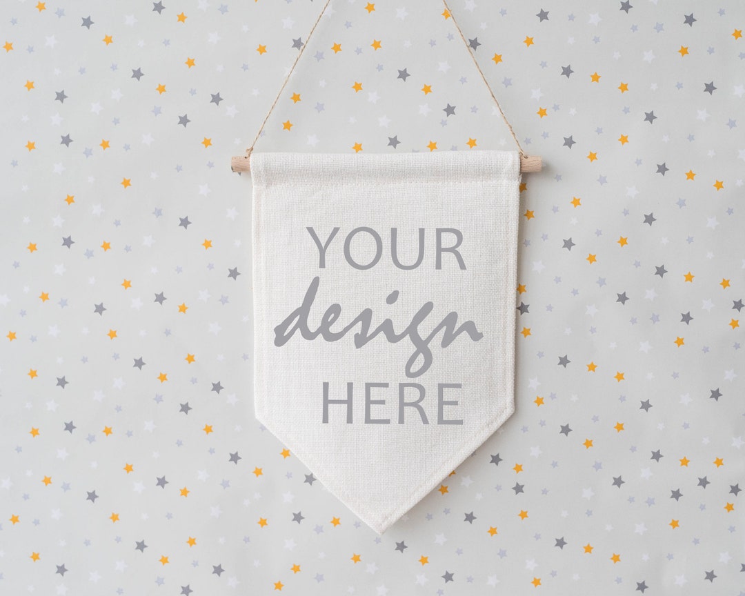 Pennant Mockup Flag Mockup Sublimation Linen Banner Flag Mockup Styled ...