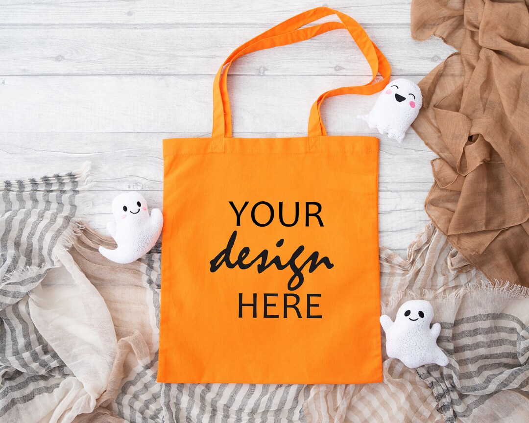 Orange Tote Mockup Shopping Bag Mockups Tote Mock up Gift Fall ...