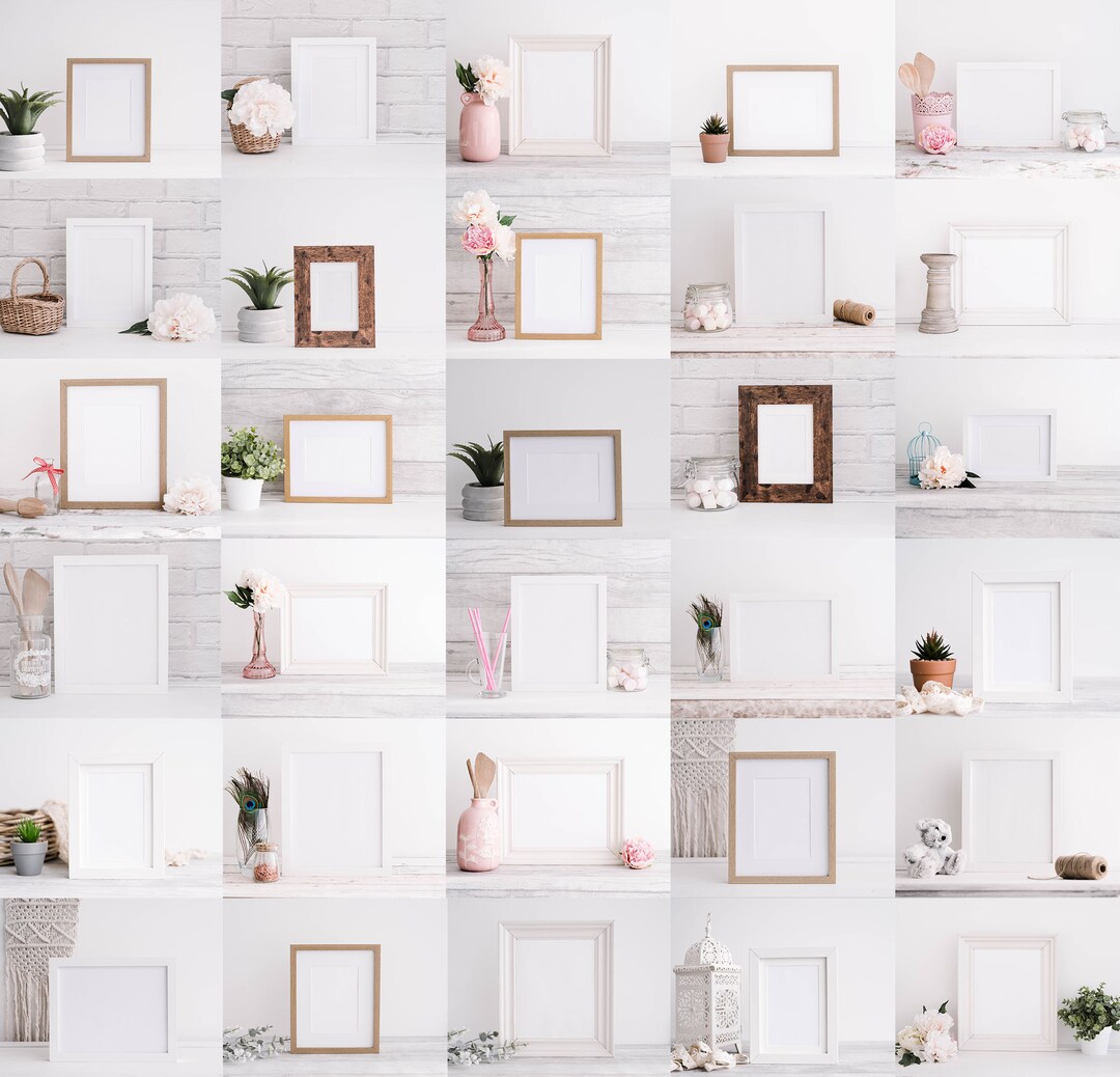 50 Frame Mockups Frame Mock up Bundle Modern Mock up Photograph Styled ...