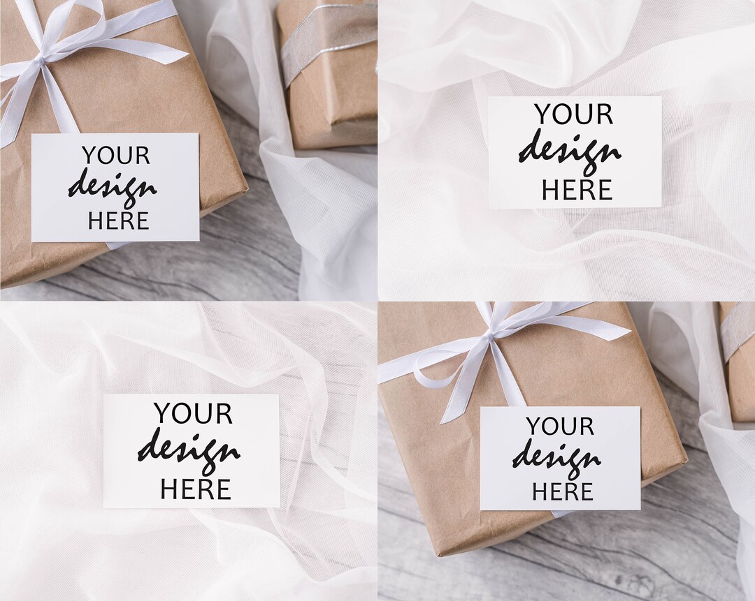 4 X Business Card Mockups Sticker Mockup Loyalty Card Business Card ...