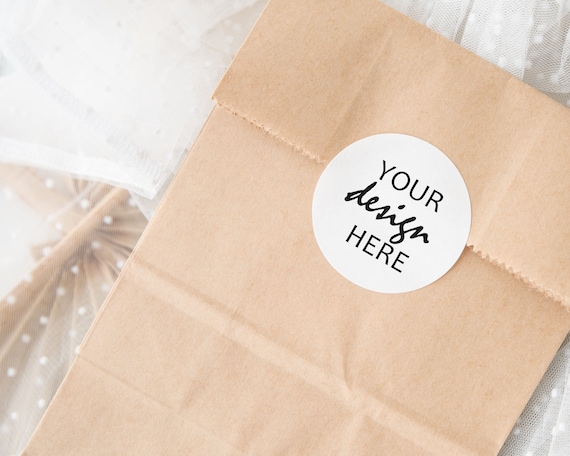 Round Sticker Mockup Envelope Sticker Party Bag Sticker - Etsy