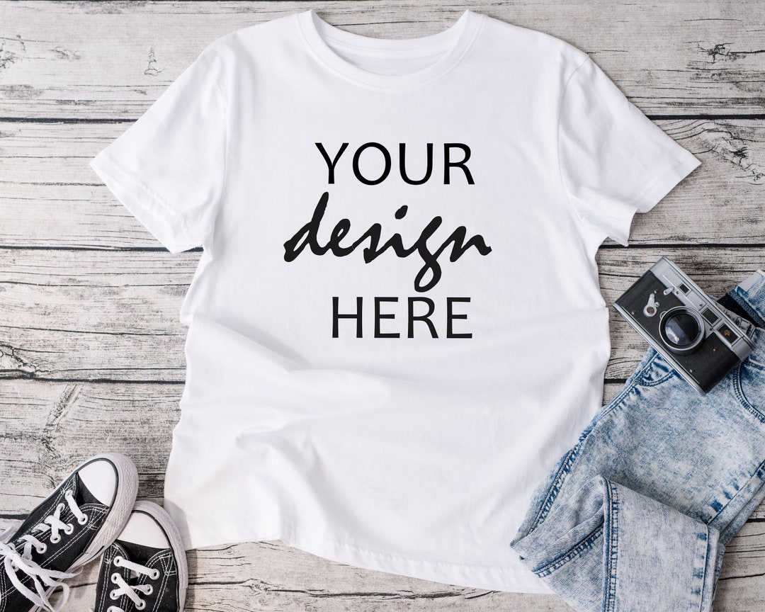 White Shirt Mockup T-shirt Mock-up Shirt Mock up Styled Stock Photo ...