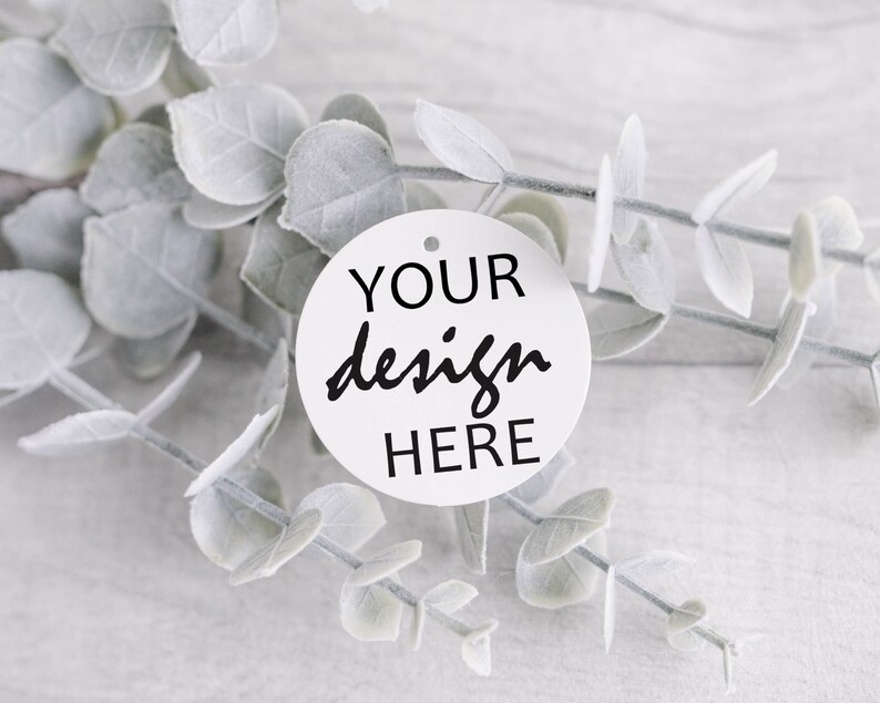 Blank Round Tag Mockup, Round Label Mockup, Gift Tag Mockup, Thank You ...