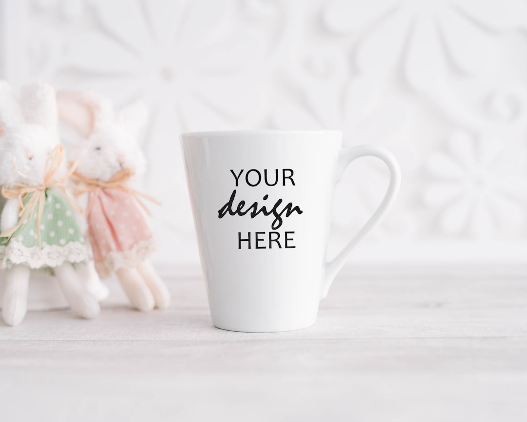 White Latte Coffee Mug Mockup Latte Mug Mockup Easter Mock up Styled ...