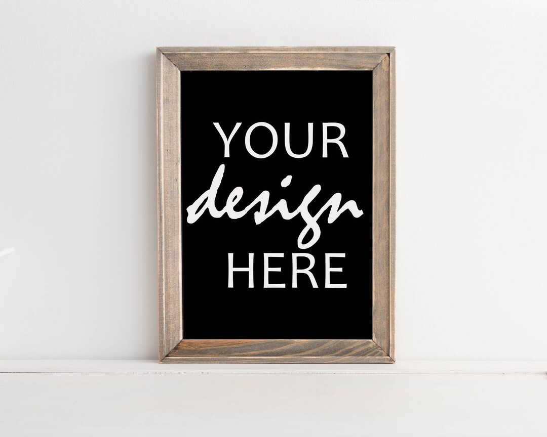 Chalkboard Mockup Rustic Wooden Frame Mockups Styled Stock Photography ...