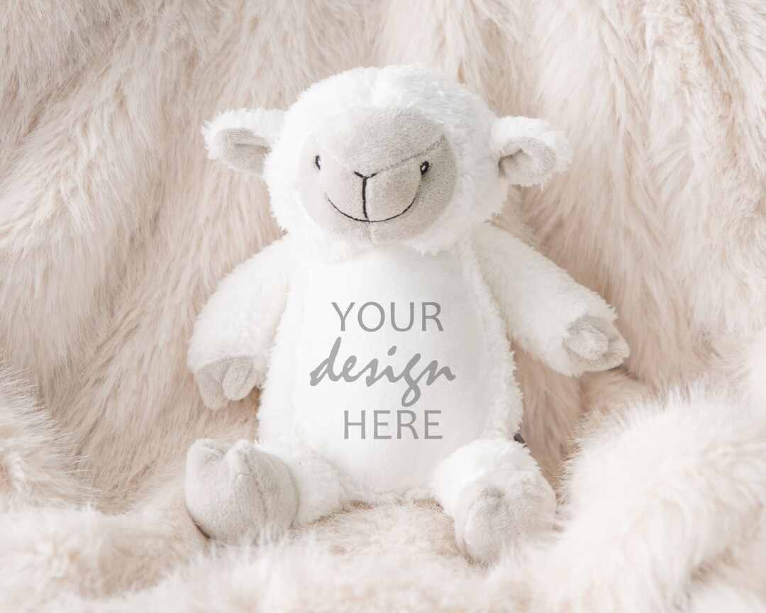 Newborn Lamb Mumbles Mockup Printme Teddy Plush Mockup Baby's First ...