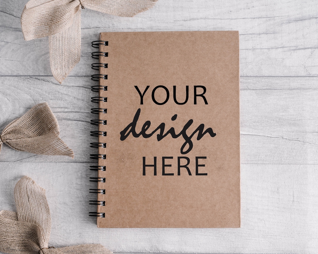 5 X Notebook Mockup, Kraft Notebook Mockup, Styled Stock Photo, Product ...