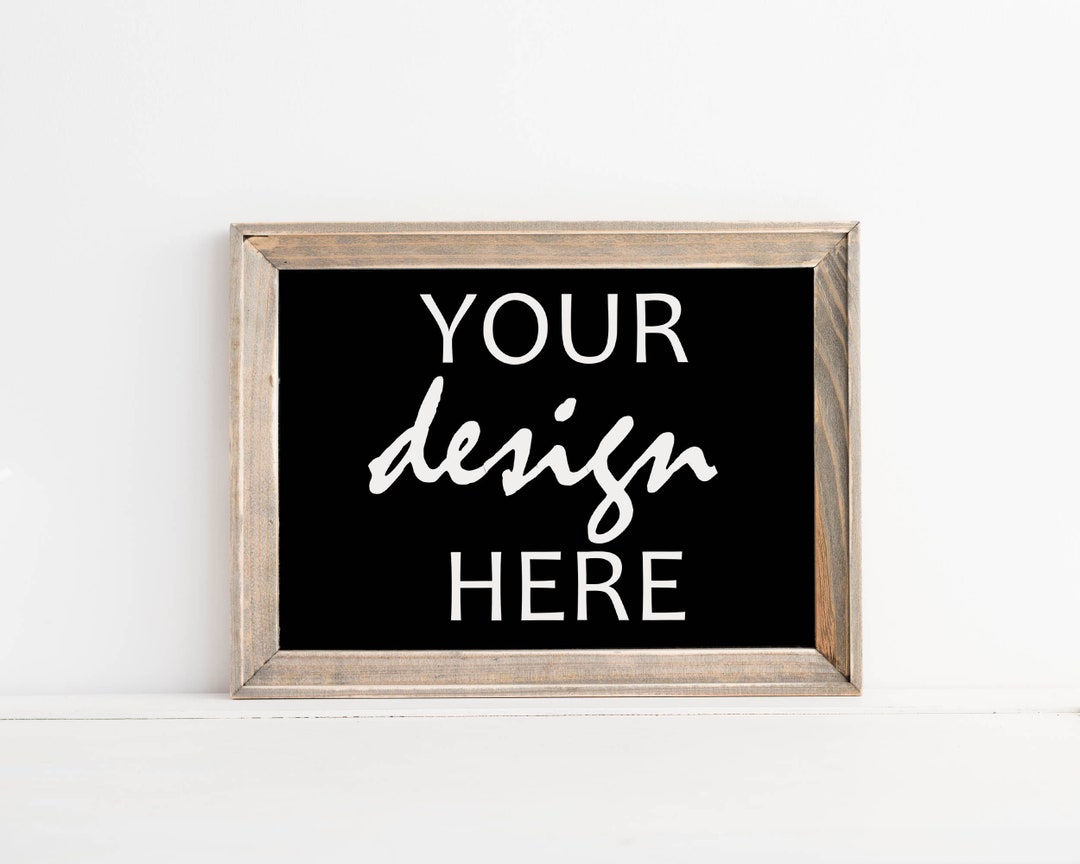 Chalkboard Mockup Rustic Wooden Frame Mockups Styled Stock Photography ...