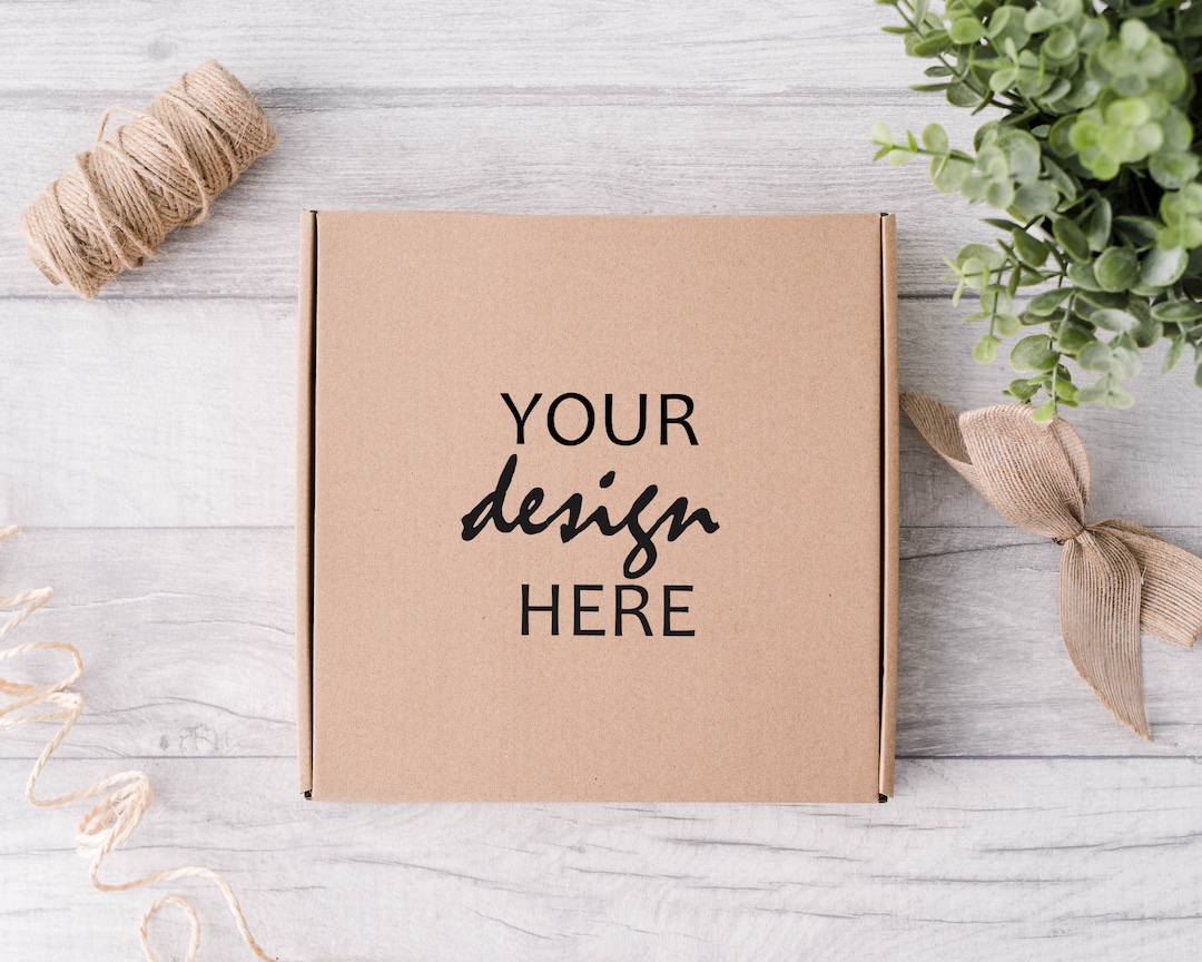 2 X Postage Box Mockup Brown Kraft Box Mock-up Post Box Mockup Package ...