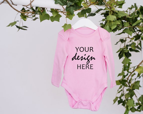 Pink Baby Vest Mockup Babygrow Onesie Romper Product - Etsy
