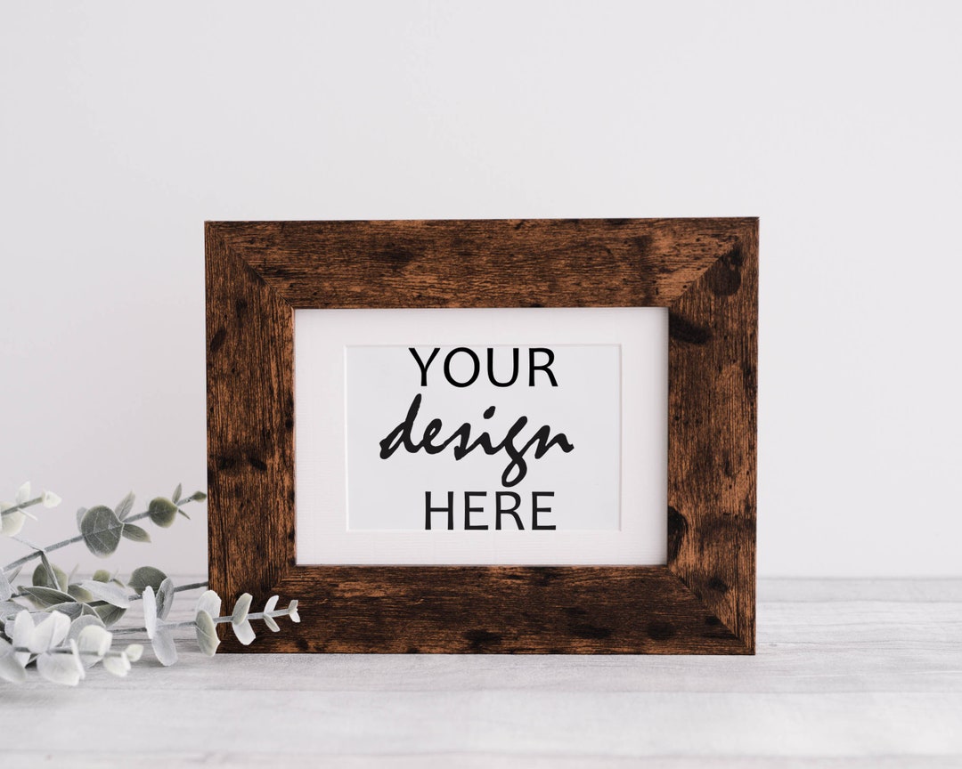 Set of 2 Rustic Wooden Frame Mockups - Styled Stock Photography, Wood ...