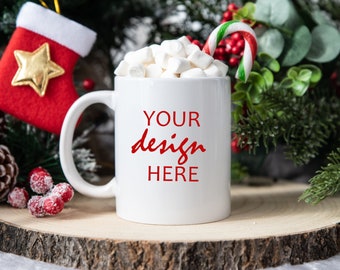 Christmas Mug Mockup Coffee Cup Mock up Winter Mock up Styled Stock ...