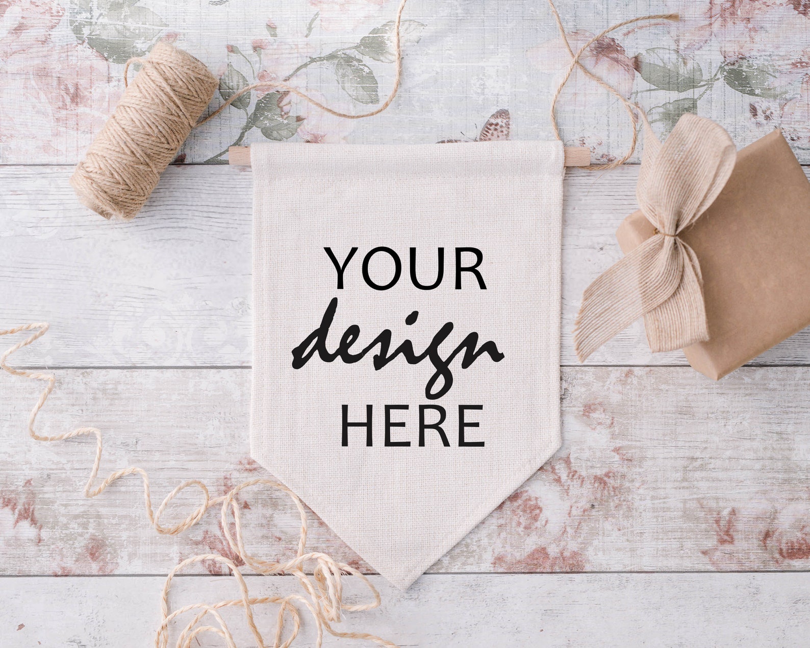 Pennant Mockup Flag Mockup Sublimation Linen Banner Flag Mockup Styled ...