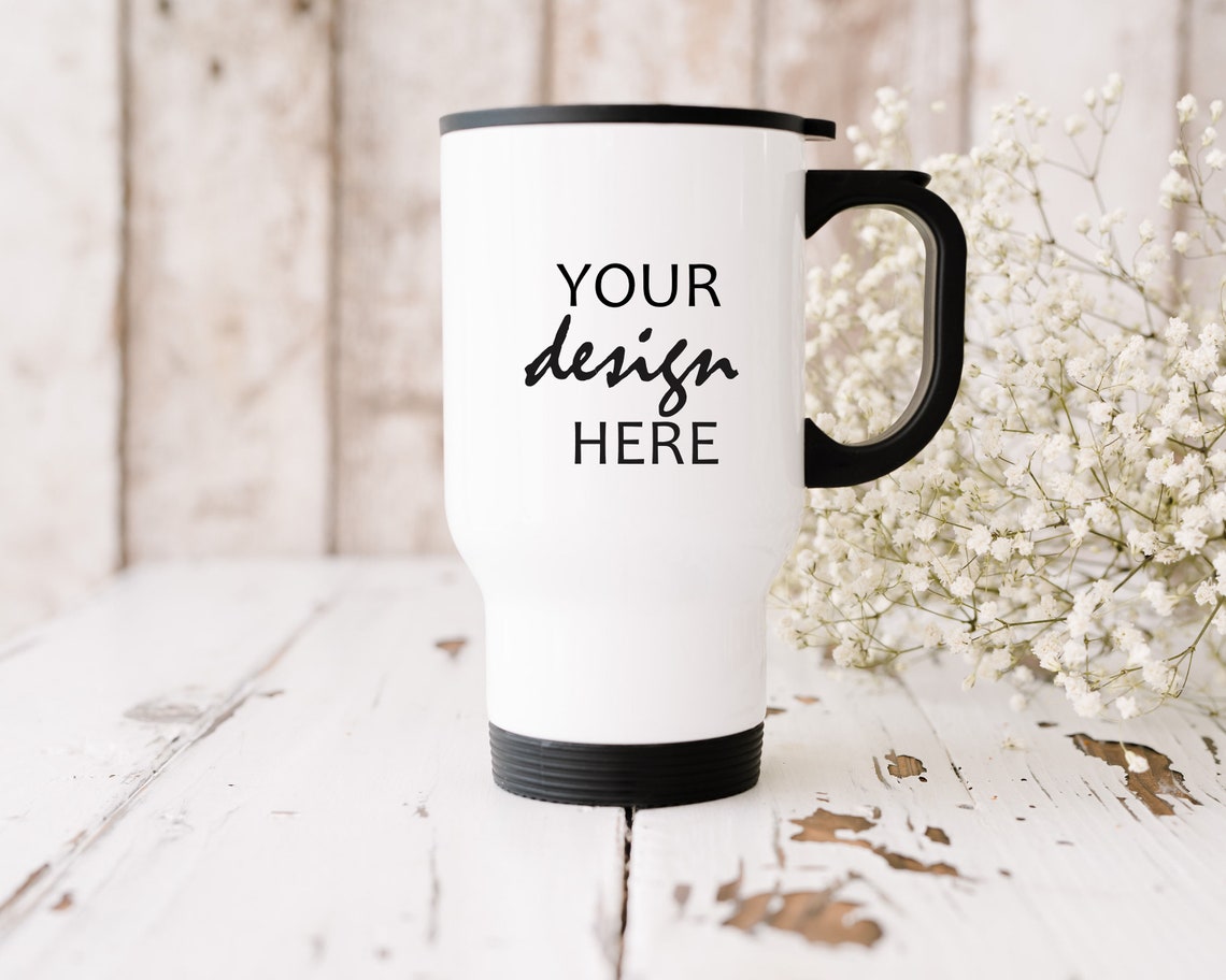 White Travel Mug Mockup Coffee Cup Mock Up Stock Photography - Etsy España