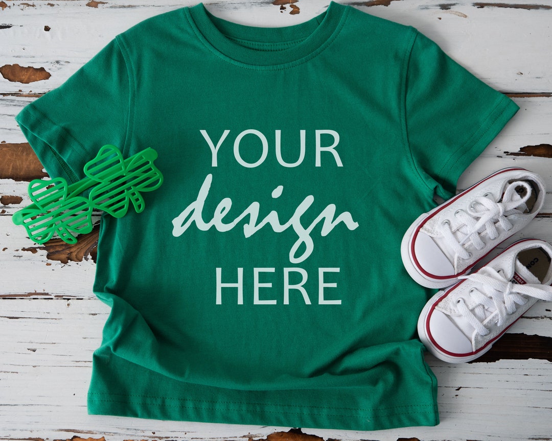 Kids Green Shirt Mockup Tshirt Mockup St Patrick's Day Tshirt Mockup St ...