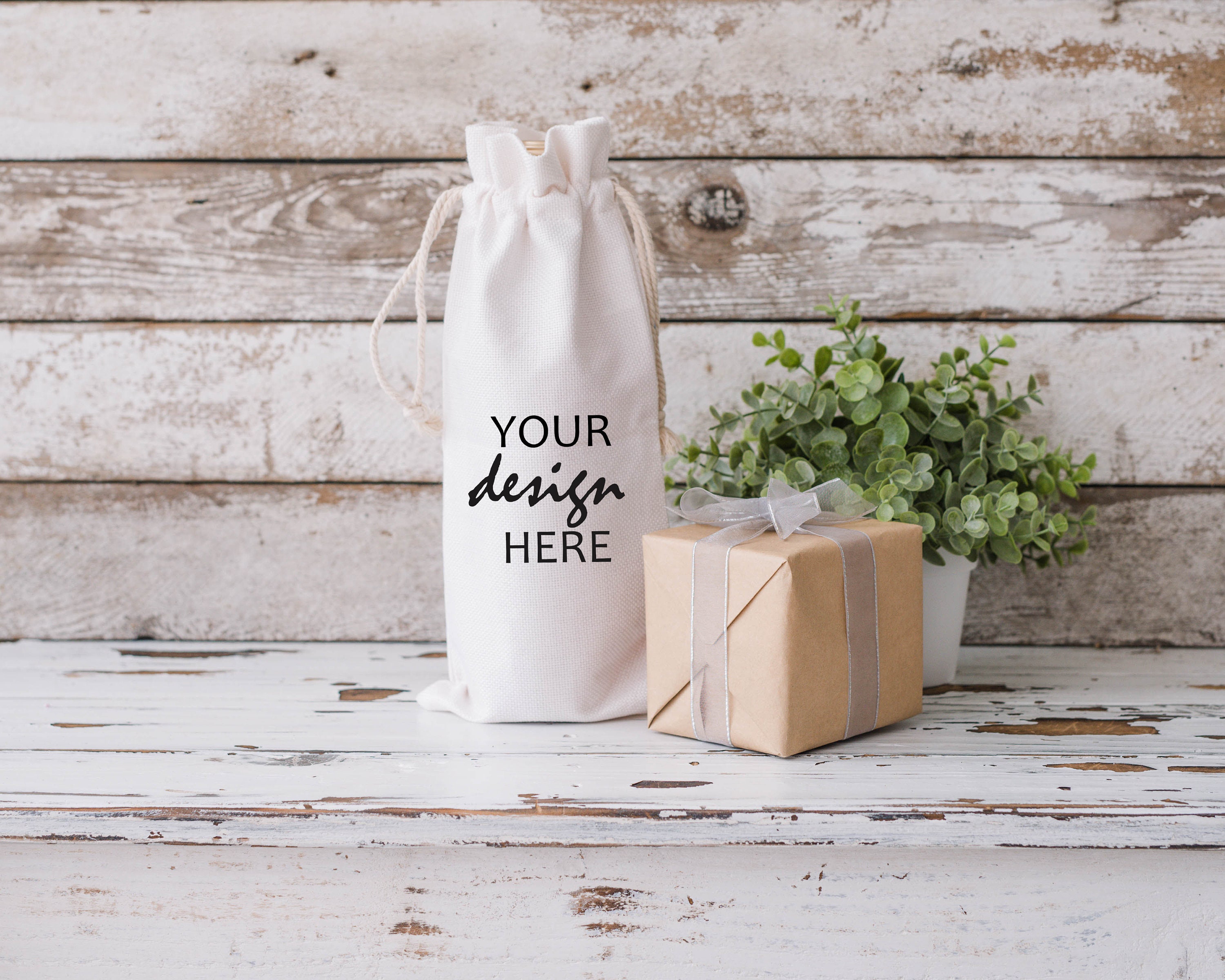 Drawstring Bottle Bag Mockup Gift Bag Mockups Canvas Bag Mock | Etsy