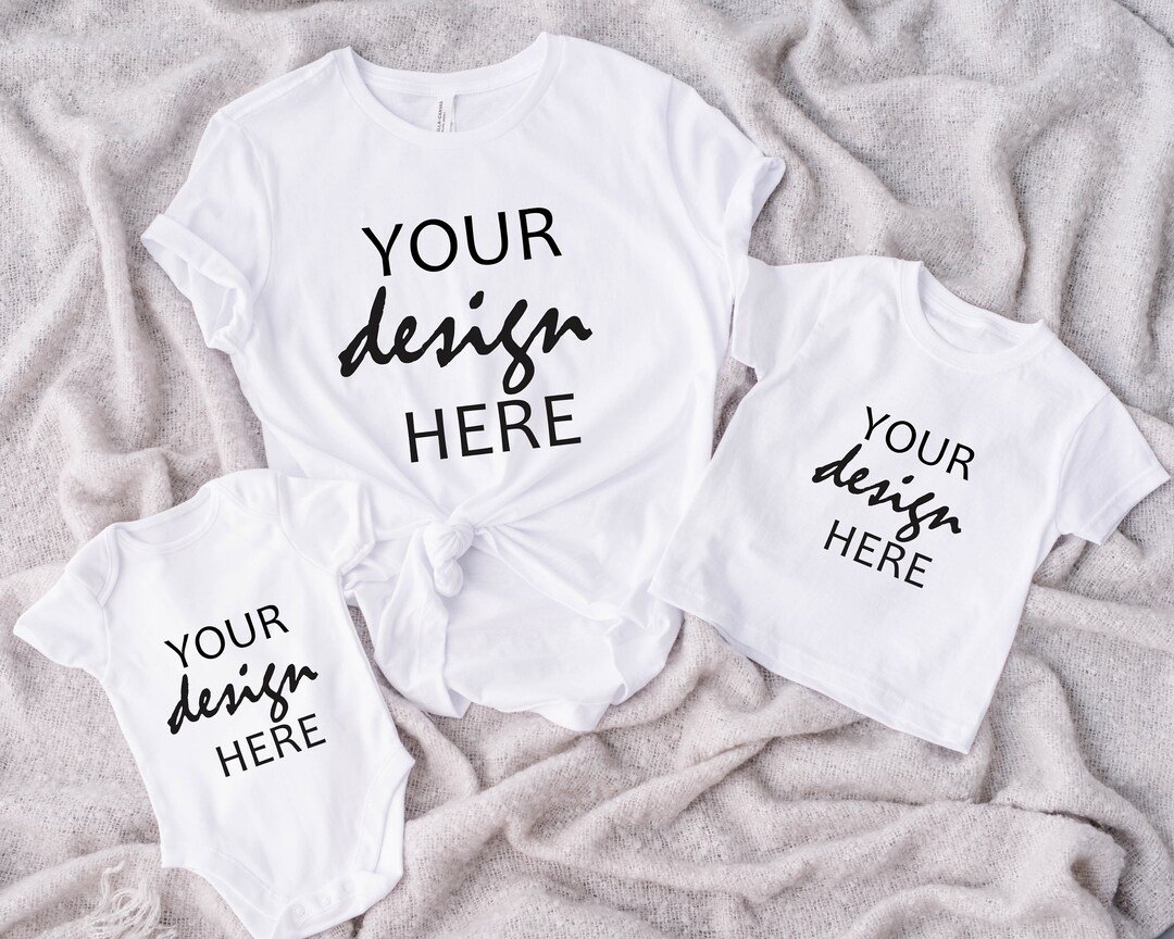 Bella Canvas 3001 Mockup Family White Tshirt Mockup Mommy & Me Mock up ...