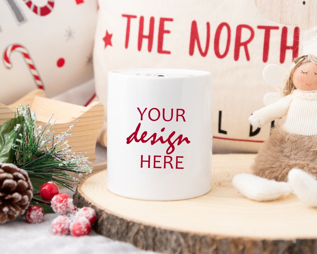 Money Box Mockup Piggy Bank Mock up Christmas Styled Stock Photography ...