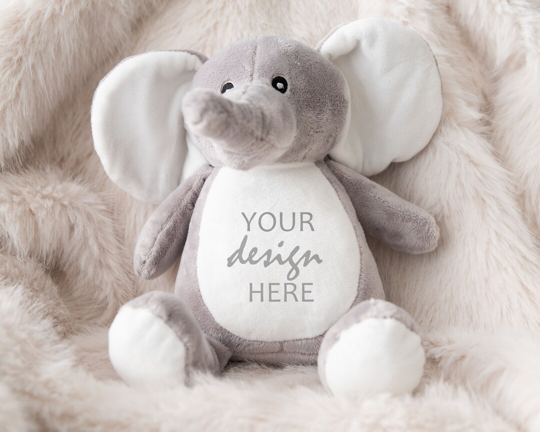 Newborn Mumbles Mockup Printme Elephant Plush Mockup Baby's First ...