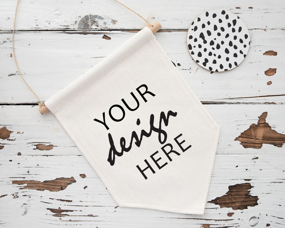 Pennant Mockup Flag Mockup Sublimation Linen Banner Flag Mockup Styled ...